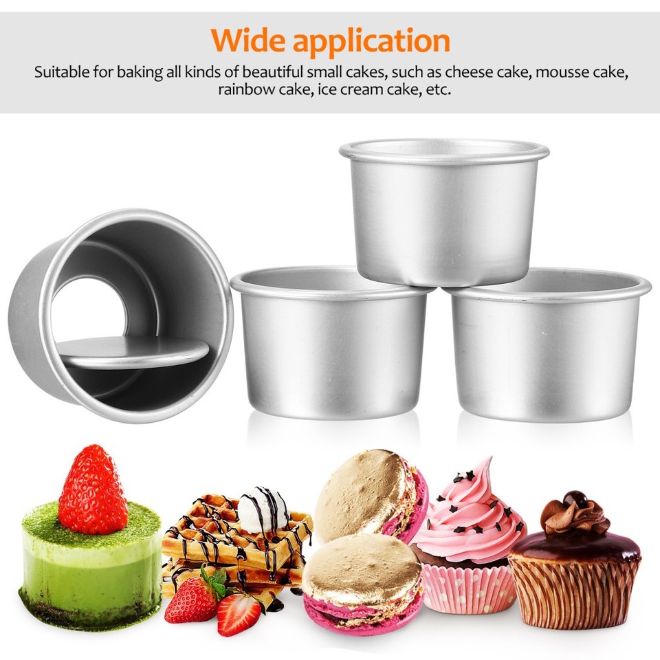 4 Pcs Cake Mold Small Molds for Baking Tube Pan with Removable Bottom ...