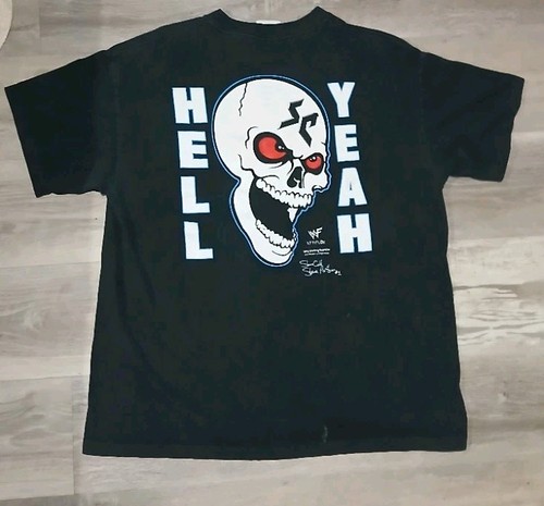 1998 WWF Stone Cold Steve Austin Wanna Raise Some Hell?! Vintage Large ...