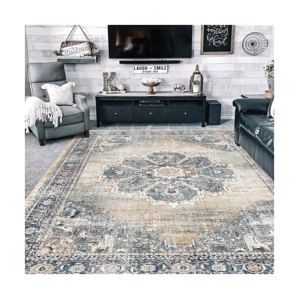 Area Rugs 9x12 Washable Non-Slip Boho Rug Stain Resistant Rugs for ...