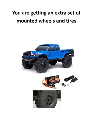 Axial 1/24 SCX24 Base Camp 4WD Rock Crawler, Blue Extra Wheel & Tire ...