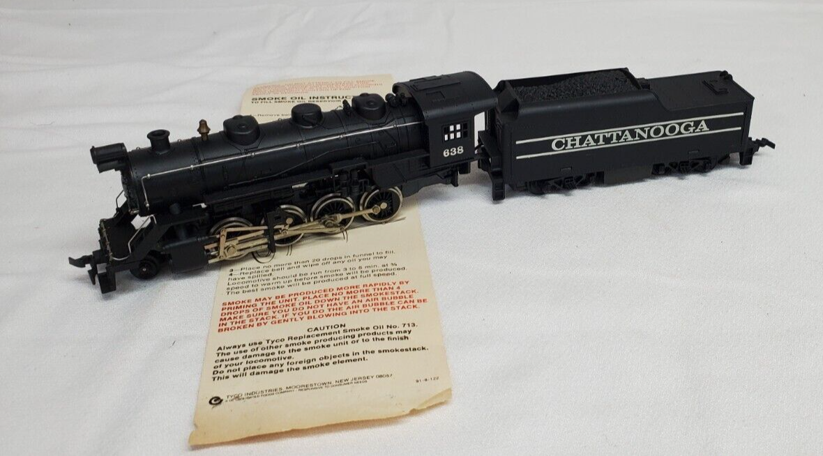 1975 Tyco CHATTANOOGA CHOO CHOO 2-8-0 STEAM ENGINE Locomotive & Tender ...