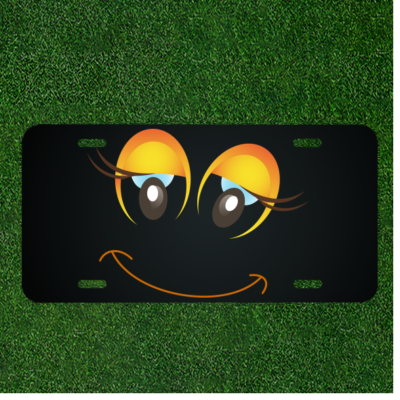 Custom Personalized License Plate Auto Tag With Happy Smiley Emoji Face ...