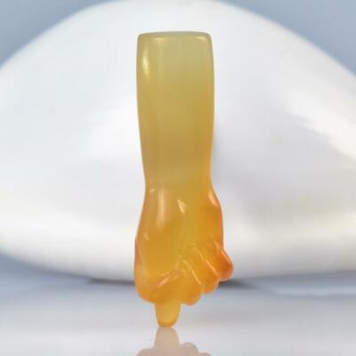 Yellow Chalcedony Mano Fico Figa Hand Gesture Carving for Protective ...