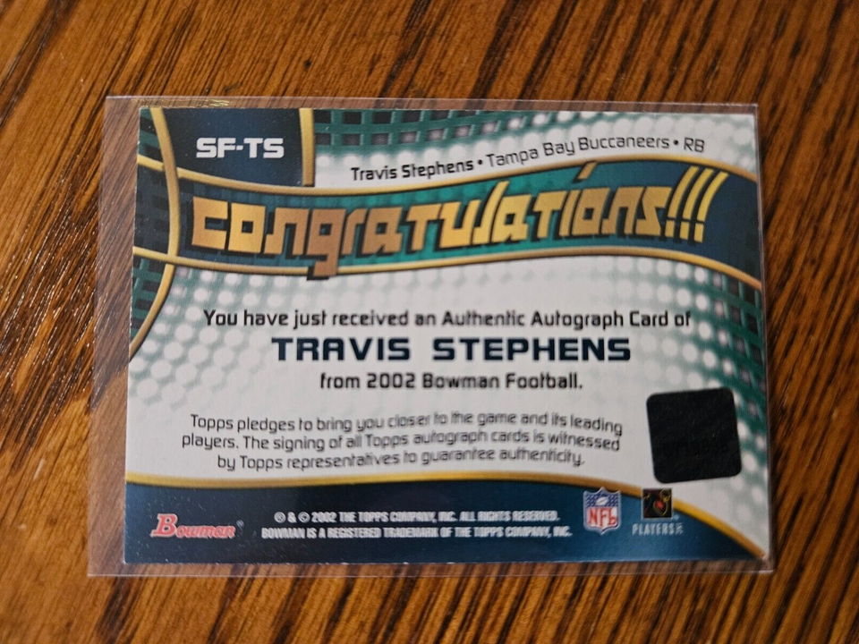 Travis Stephens Auto -2002 Bowman Signs of the Future Autograph SF-TS ...