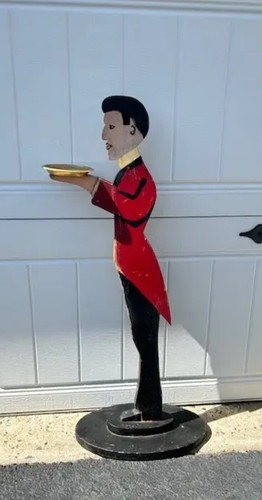 Antique Amerian Folk Art Wooden Butler Stand Hand-Painted Floor ...