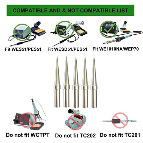 Conical Soldering Tips for Weller WE1010NA WES51 WESD51 PES51 WEP70 ETO ...