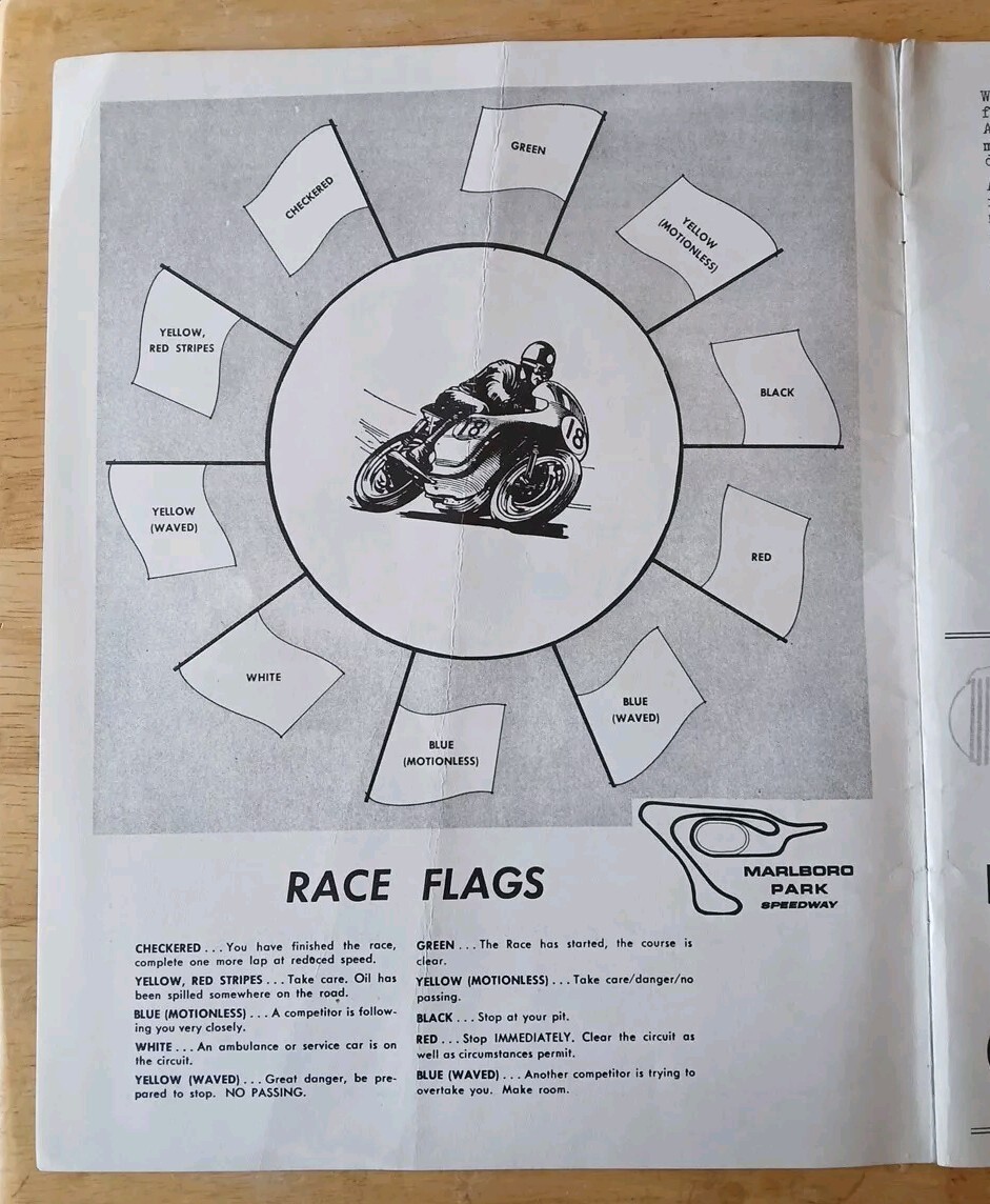 Original MARLBORO RACEWAY SPEEDWAY PROGRAM 1966 AAMRR Motorcycle ...