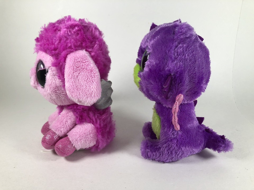 Hatchimals Plush Pink Poodle Purple Dragon 6” Beanie Stuffed Animal Toy ...