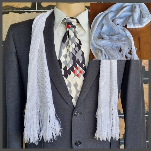 Gangster Scarf, White Knitted polyester | eBay