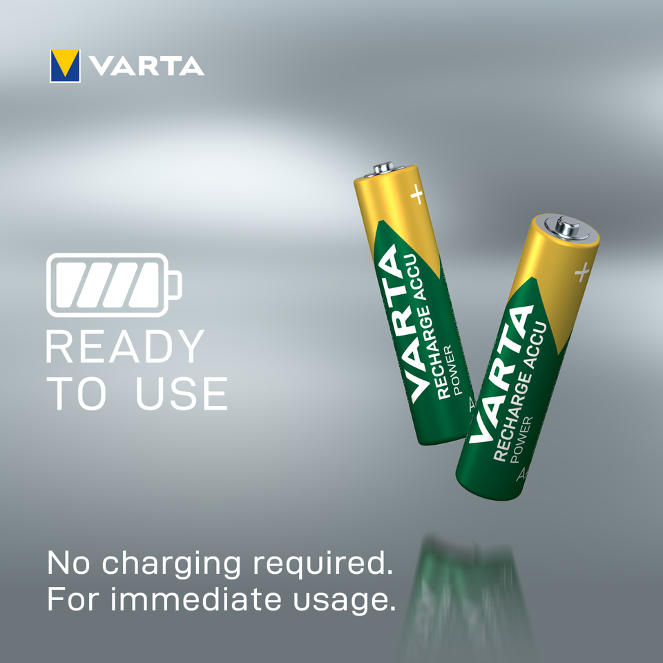 8 VARTA RECHARGE ACCU POWER AAA LR03 BATTERIES 550mAh NiMH HR03 1.2V ...