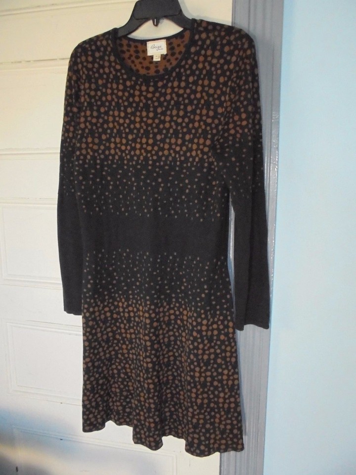 BEIGE by ECI XL sweater Dress New w/o Tag Black & Brown Cotton ...