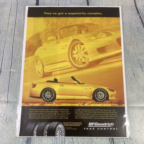 2000 BF Goodrich Tire Sports Car Vintage Print Ad/Poster Promo Art ...