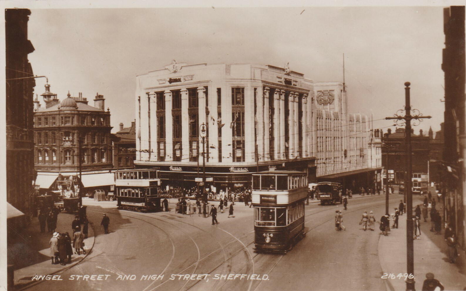 Sheffield. Angel & High Street Yorkshire England Real photo by ...