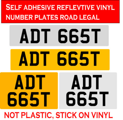 Car Caravan Trailers Number Plates Stick On Self Adhesive UK legal ...