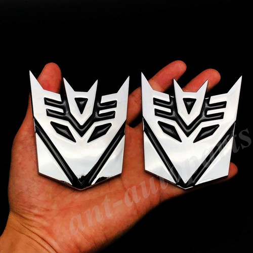 2x Metal 3D Transformers Autobot Deception Auto Car Badge Emblem Decal ...