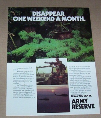 1988 print ad - US Army Reserve -be all you can be- military jobs ...