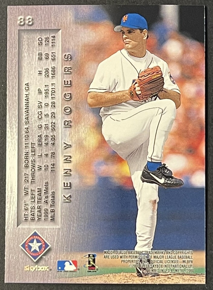 2000 Skybox Metal Baseball #88 Kenny Rogers Texas Rangers | eBay