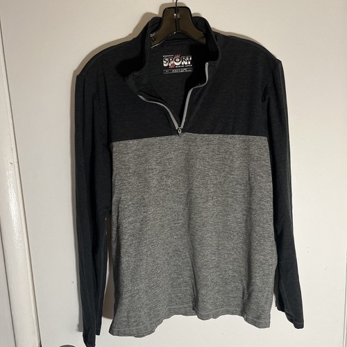 Marine Layer Weekend Sport 1/4 Zip Mens Small Stretch 2 Tone Gray ...