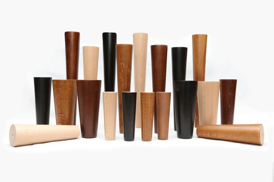 4x Wooden Round Furniture Tapered Legs Feet For Sofa Table Chair 5'' to ...