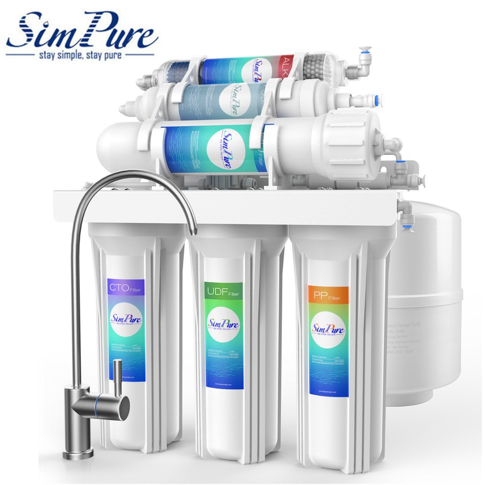 Simpure 6 Stage Alkaline Under Sink Reverse Osmosis Water Filter System ...