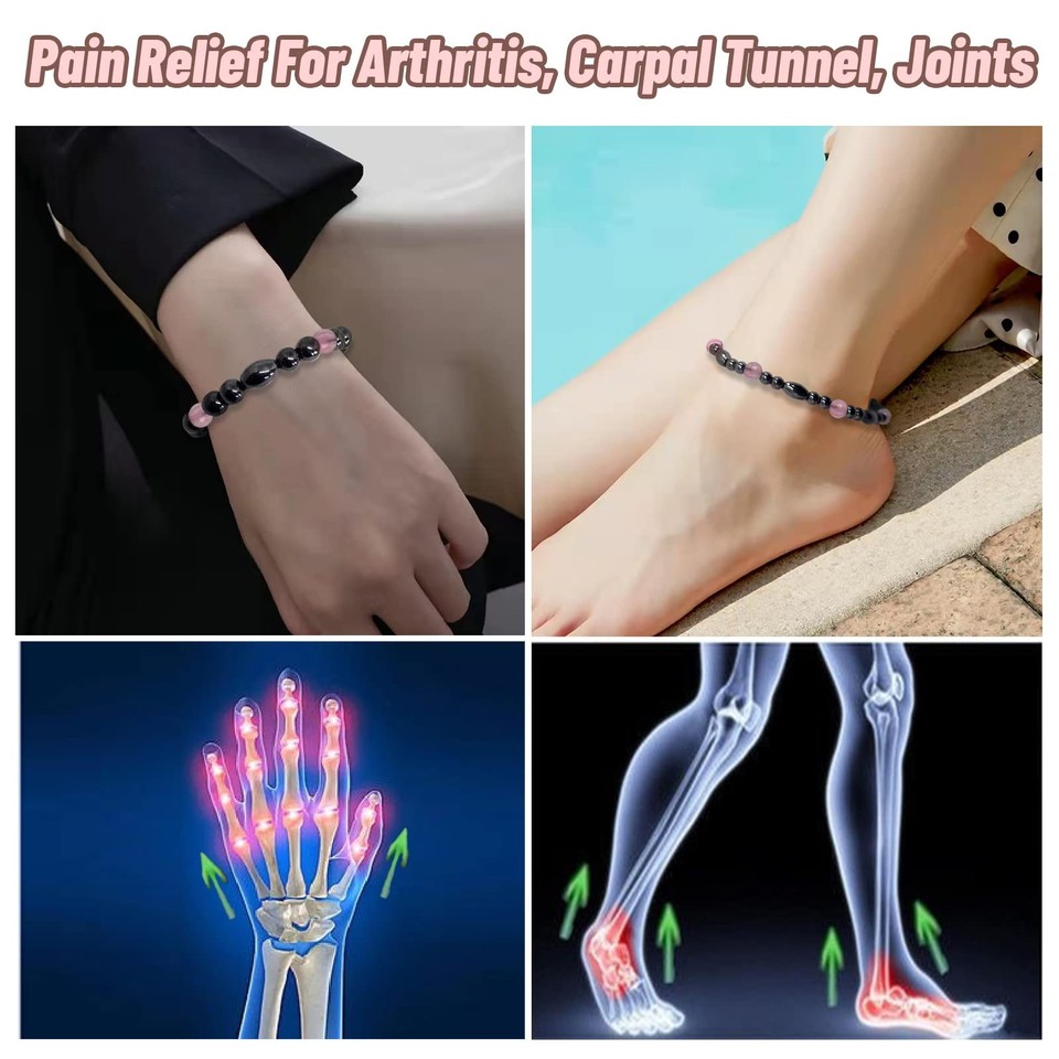 2 Pack Magnetic Therapy Anklet Bracelet Plus 1 Pack Magnetic Bracelet ...