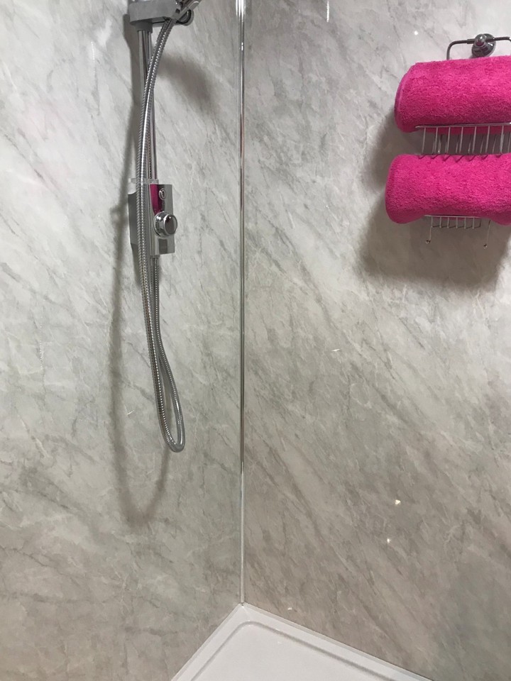 Splash Panels 1m x 2.4m Shower Panels Bathroom Plastic PVC Wall ...