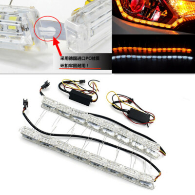 2x Flexible Crystal Tears LED Strip Light Car Headlight DRL Daytime ...