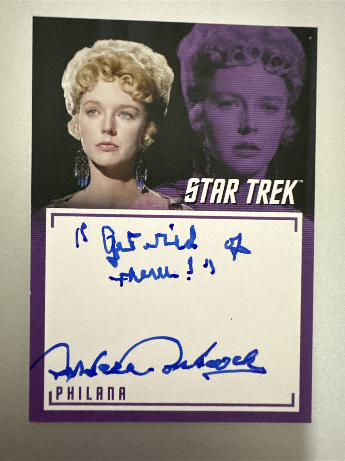 Barbara Babcock Philana STAR TREK Archives Inscriptions Autograph Card ...