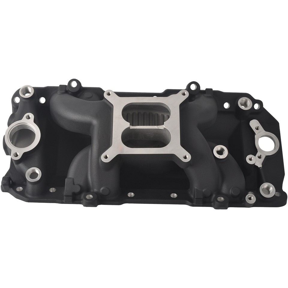 For 396-502 BB Chevy V8 Black BBC Air Gap Dual Plane Aluminum Intake ...