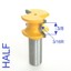 1-pc 1/2" Shanks 3/16" Radius Half Round Bullnose Router Bit sct-888 ...