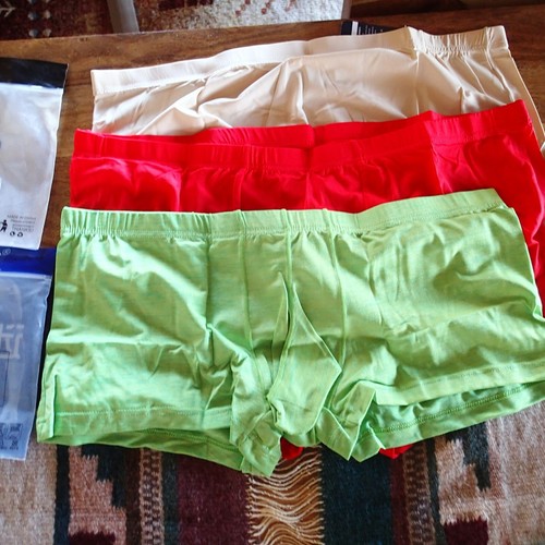 MENS BOXER BREIFS LOT OF 3 NYLON POUCH US LARGE | eBay