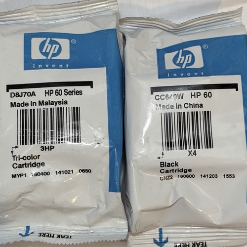 New Genuine HP 60 Black 60 Color Ink Cartridge Photosmart C4635 C4680 ...
