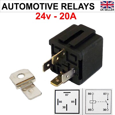 Relay 4-pin 24v 20/40A Automotive Normally Open Contact with Bracket ...