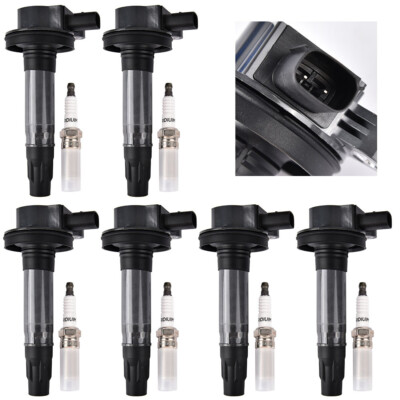 6 set UF553 Ignition Coils & Iridium Spark Plug For Ford Lincoln Mazda ...