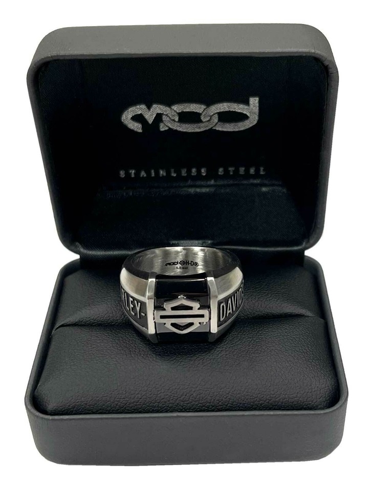Harley-Davidson Men's Outline B&S Collegiate Style Ring - Stainless ...