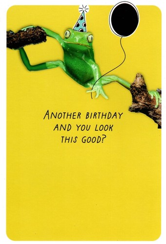 Funnny Happy Birthday Green With Envy Tree Frog Hallmark Greeting Card ...