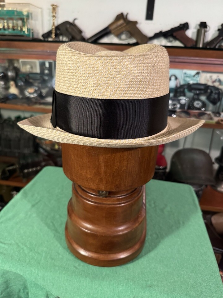 Stetson Straw Fedora Hat Wicker Panama 7 1/2 | eBay