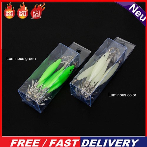 5Pcs Luminous Squid Lure Squid Fishing Lure Double Hook for Seawater ...