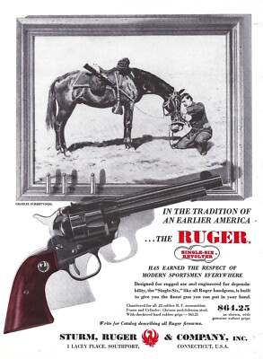 1960 Ruger Single-Six Revolver Tradition Of America Vintage Mag Print ...