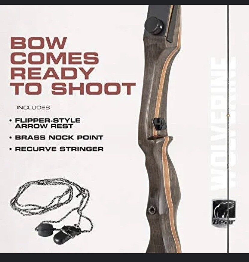 NEW Bear Archery Wolverine Recurve Bow Takedown 62" 29 LBS RH GREAT TARGET BOW | eBay