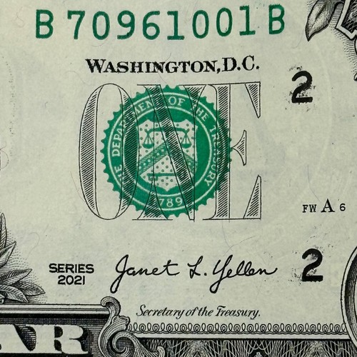 1 Dollar Bill Wet Ink Smear Error Note One Dollar Bill Errors | eBay