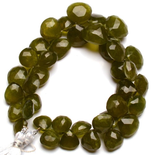 Natural Gem Vesuvianite Idocrase Gem 10 to 16mm Size Heart Briolette 8 ...