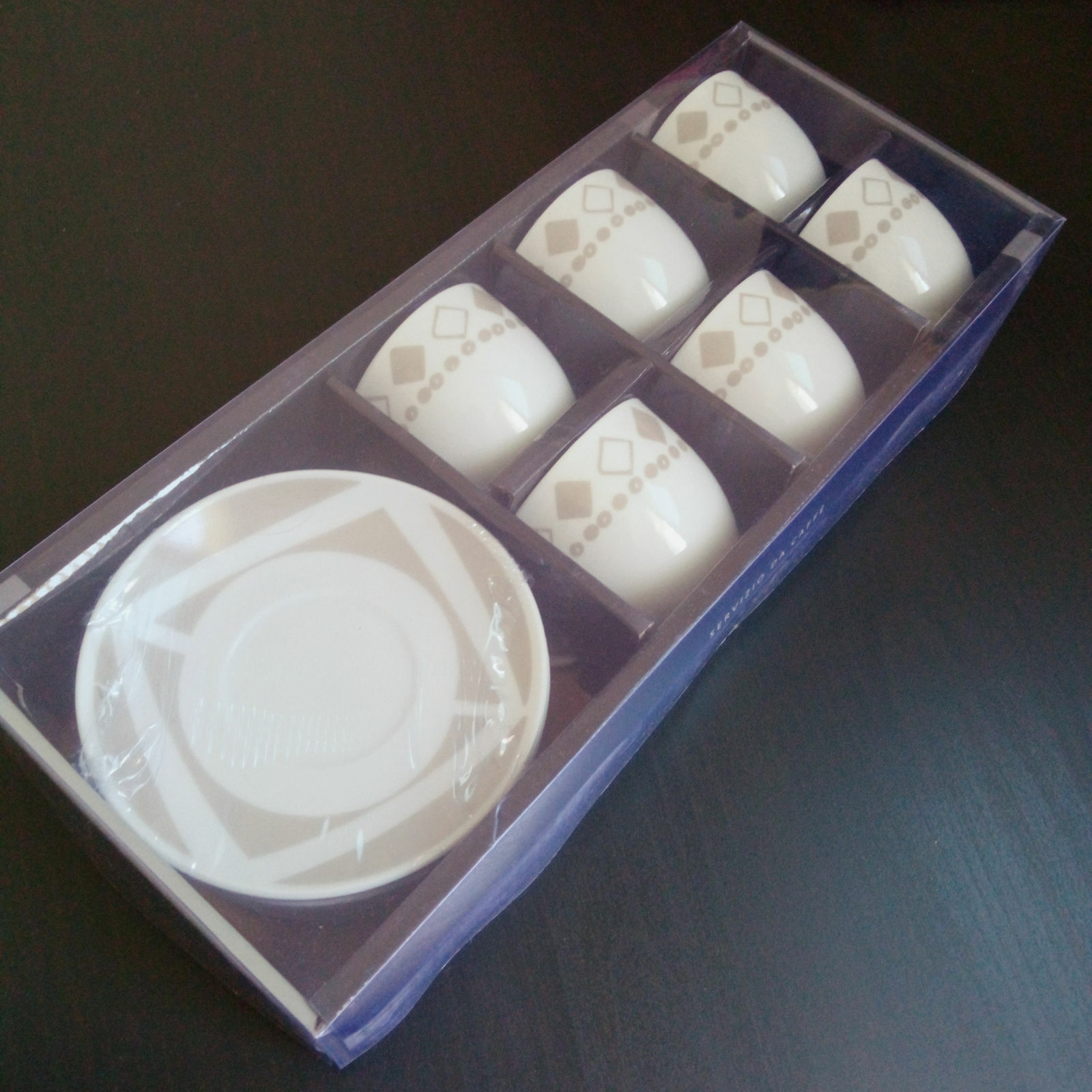 Espresso 3 oz coffee Italian Porcelain cup Set - 6 Domino cups and ...