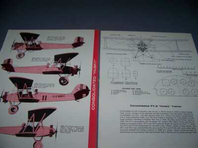 CONSOLIDATED PT-3 HUSKY (PRESTINE) ..SPECS/3-VIEWS/PANEL/CROSS SECTIONS ...
