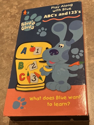 VHS BLUE'S CLUES Play Along with Blue ABC's and 123's Video Tape Kids ...