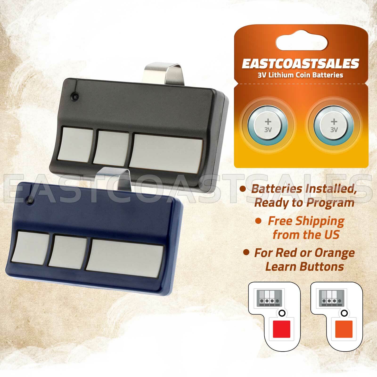 2 For 973LM Liftmaster Craftsman 3 Button Garage Remote 390mhz 972LM ...