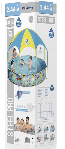 Bestway 8in x 20ft Splash-in-Shade Kids Spray Play Swimming Pool with ...