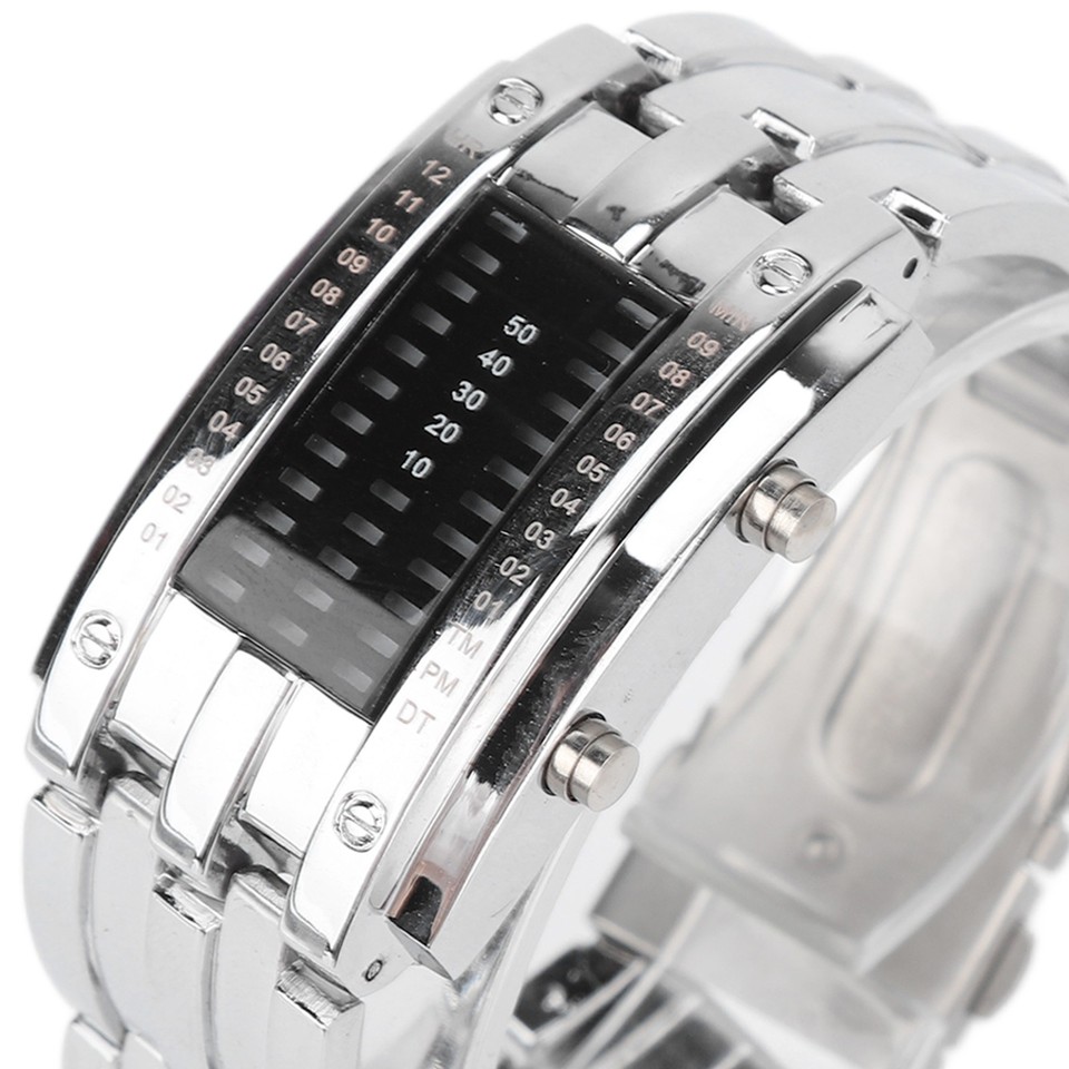 *LED Watch Unique Binary Time Mode Display Convex Arc Structure ...