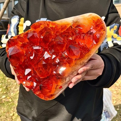 18.52LB Rare natural yellow crystal cluster flower yellow crystal block ...