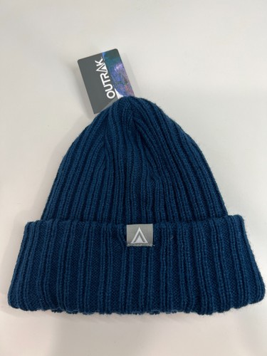 Outrak beanie winter knit blue cuffed ribbed camping boating fishing ...